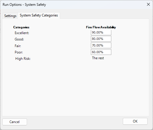 Fire Flow Analysis Options